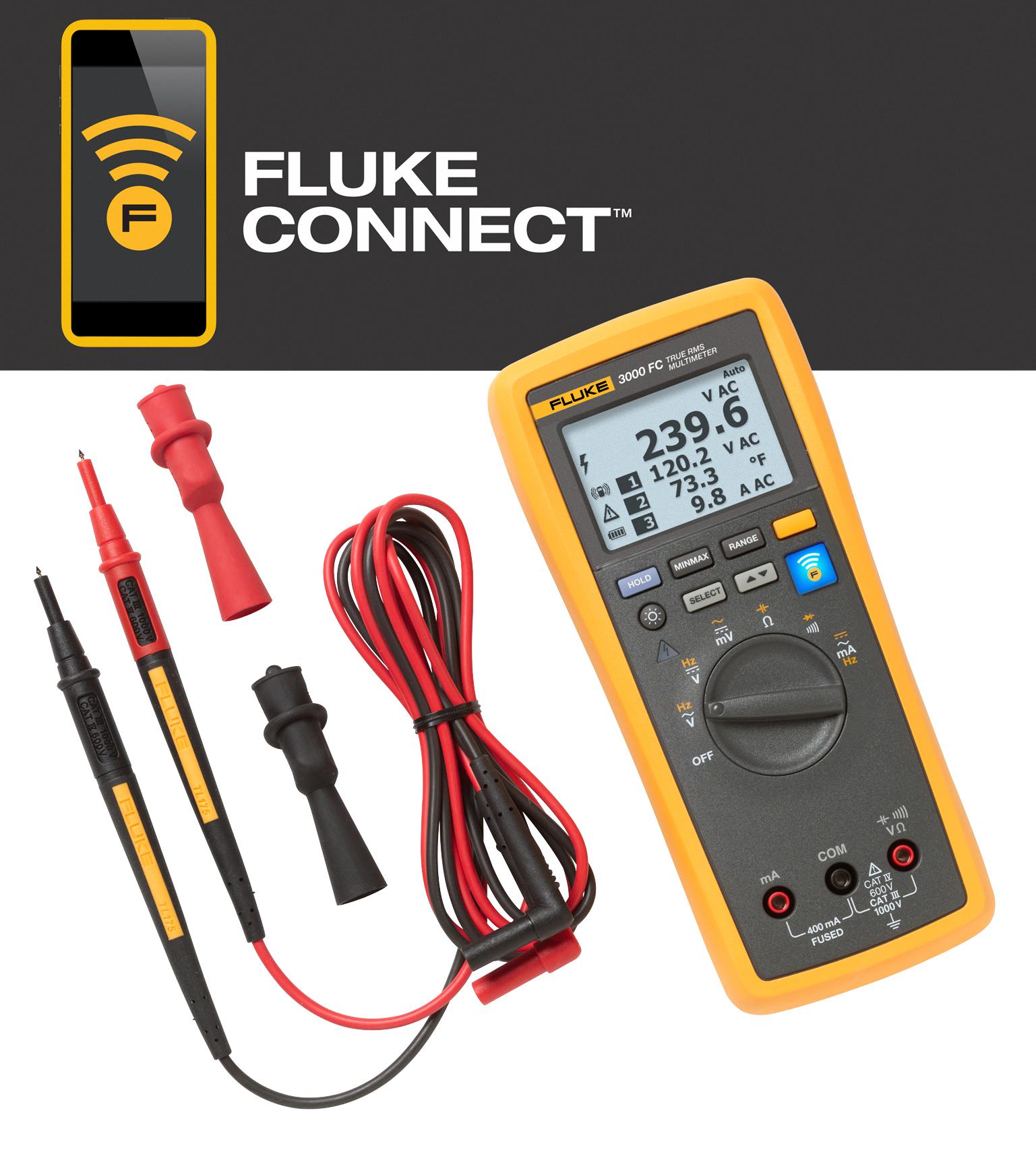FLUKE 3000 FC - Fluke - Wireless Digital Multimeter, Fluke Connect 3000 ...