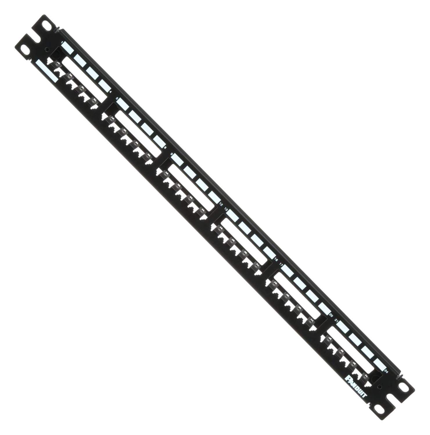 Panduit Cppl24wbly 24-port Flat Patch Panel Black With 4 Panduit 24 ...