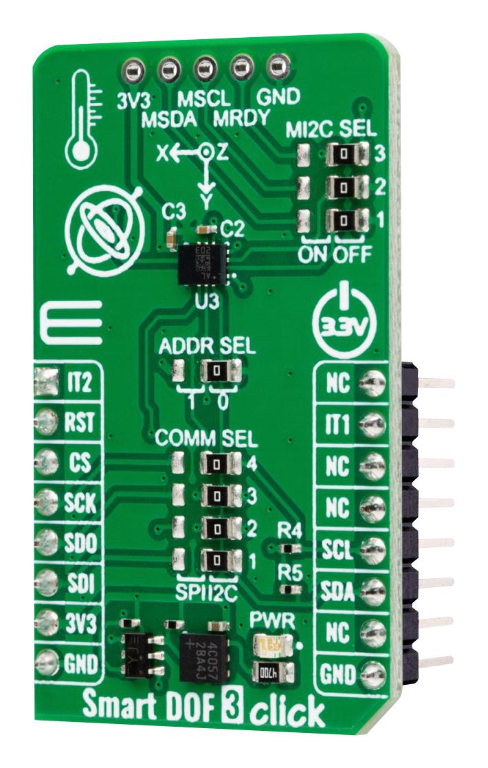 MIKROE-5734 - Mikroelektronika - Add-On Board, Smart DOF 3 Click, 3.3V in